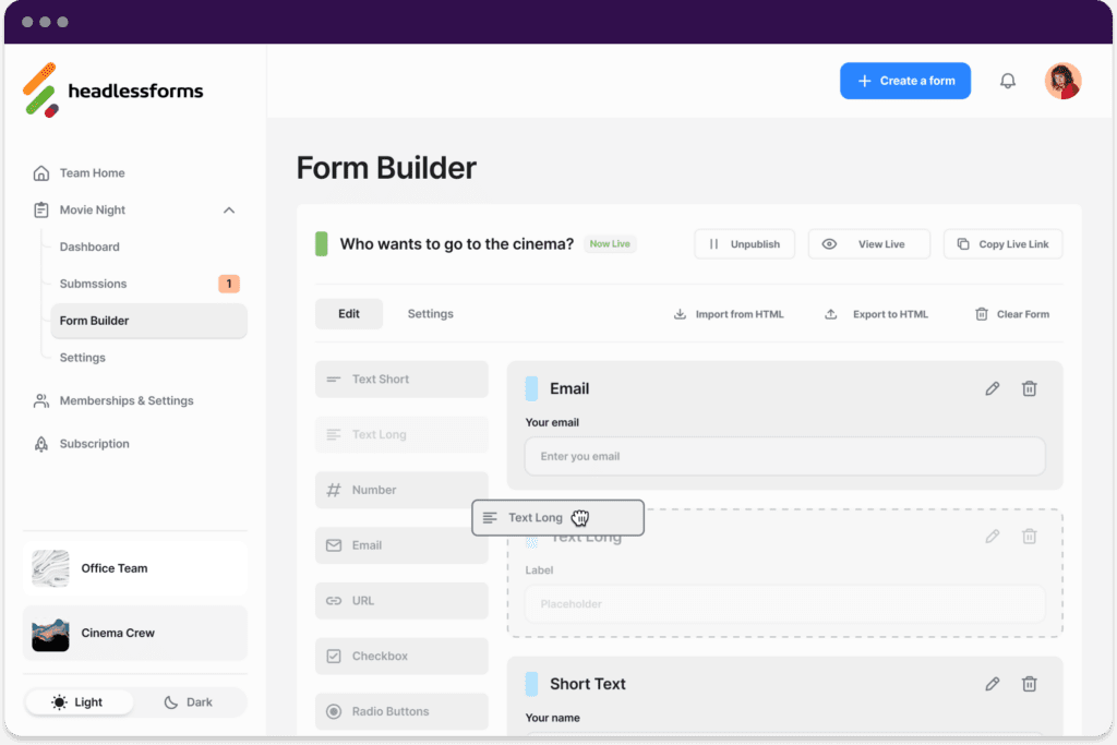 Simple way to receive submissions from your HTML and JS forms : The Form Backend of Choice for ...